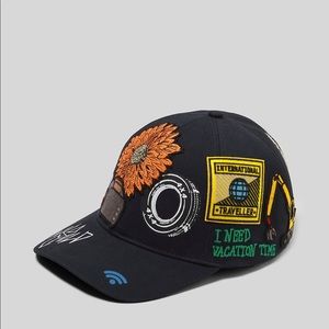 Zara | Accessories | Nwt Zara Black Baseball Cap With Patches | Poshmark